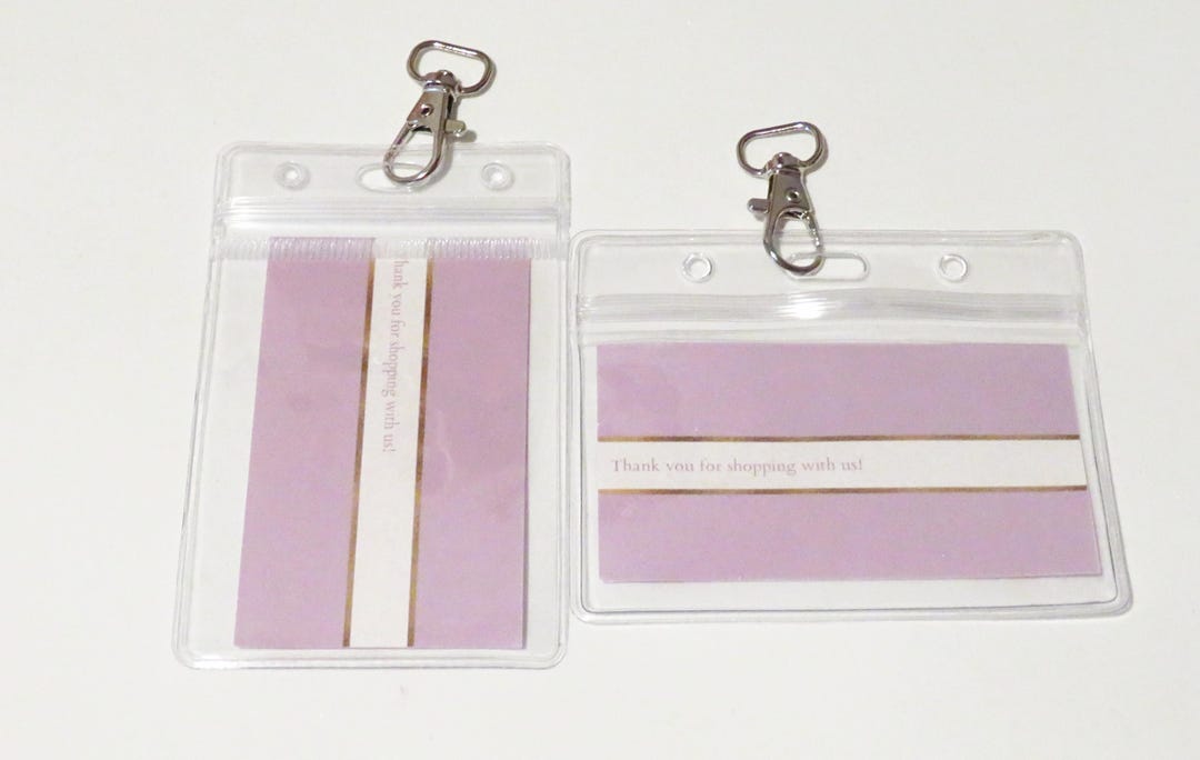 VINYL Transparent Badge Insert, Resealable Badge Insert, Vertical Badge ...