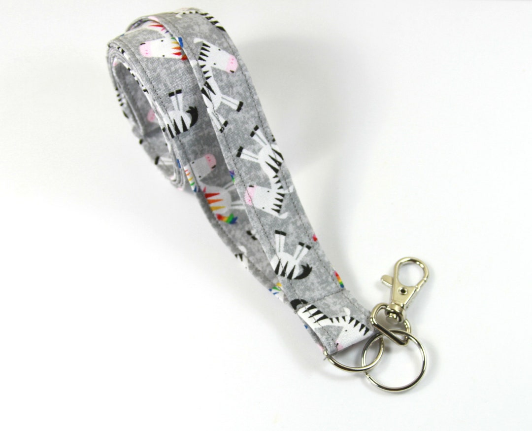 ZEBRA Fabric Lanyard, Zebra Badge Holder, Gray Zebra Badge Holder ...