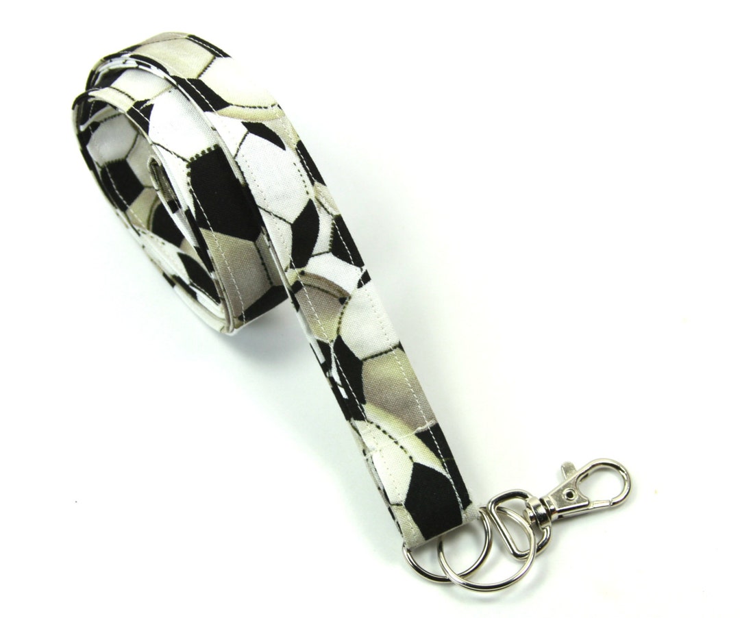 SOCCER Fabric Lanyard, Sports Badge Holder, Sports Lanyard, Soccer ...