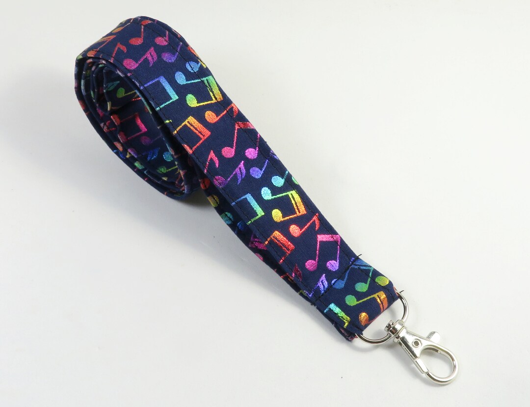 MUSIC Fabric Lanyard, Musical Badge Holder, Rainbow Badge Holder ...