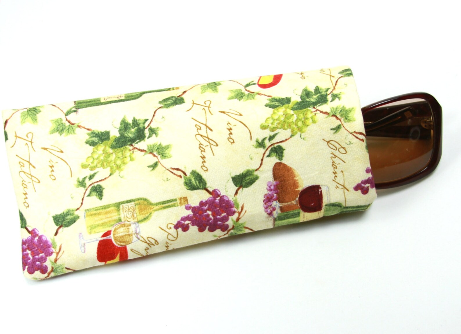 GRAPES Fabric Case, Italian Vine Fabric Case, Wine Bottle Sunglasses ...