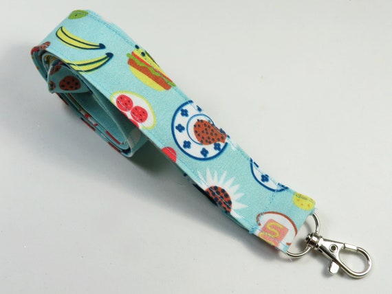 FOOD Fabric Lanyard Food Badge Holder Lanyards Fabric - Etsy