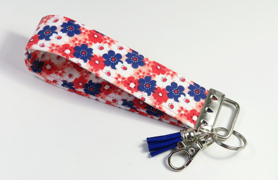 FLORAL Fabric Wristlets, Wrist Keyholder, Flower Keychain, Flower ...