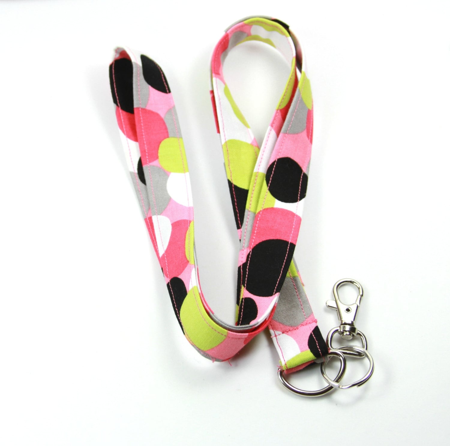 POLKA DOT Fabric Lanyard Colorful Fabric Badge Holder Polka - Etsy