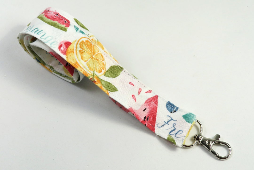 FRUITS Fabric Lanyard, Fruity Badge Holder, Fruity Lanyard, Summer ...