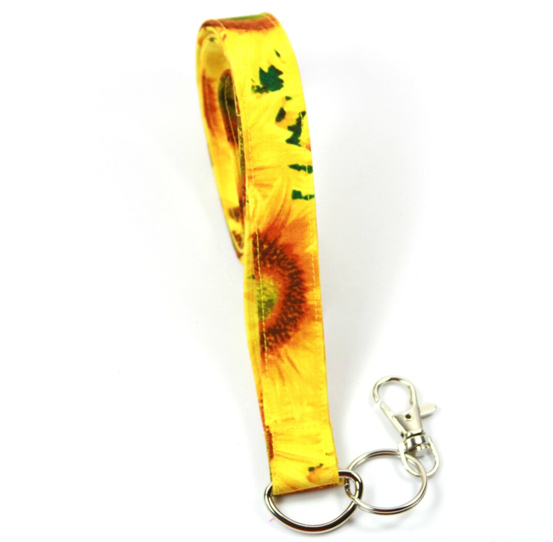 SUNFLOWER Fabric Lanyard, Fabric Badge Holder, Sunflower Lanyard ...