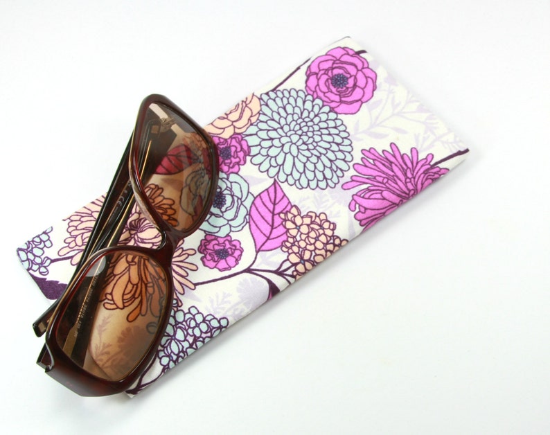 FLORAL Fabric Case Sunglasses Case Eyeglasses Case Purple | Etsy