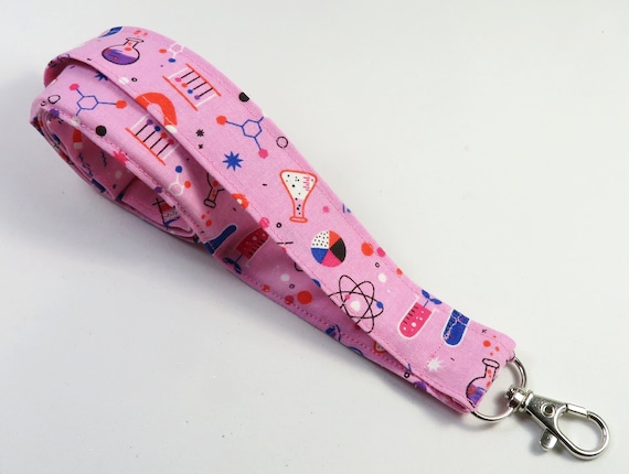 SCIENCE Fabric Lanyard Pink Lanyard Pink Badge Holder - Etsy