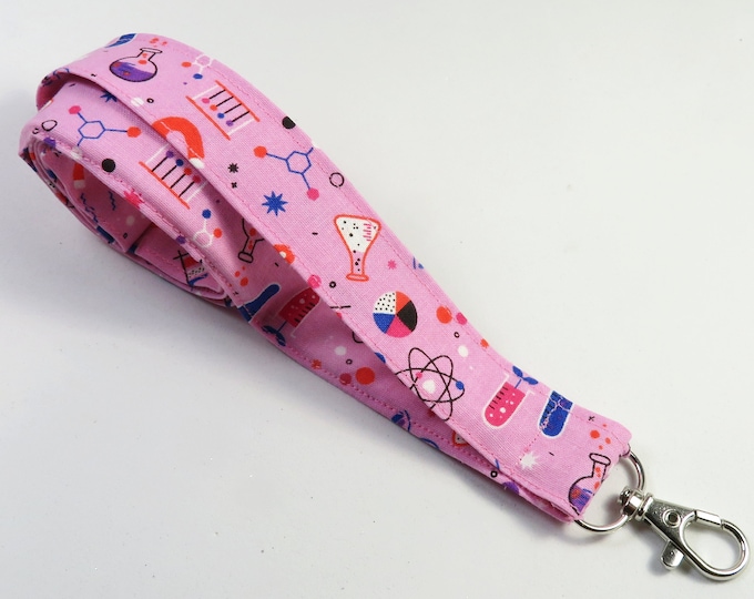 SCIENCE Fabric Lanyard Pink Lanyard Pink Badge Holder - Etsy