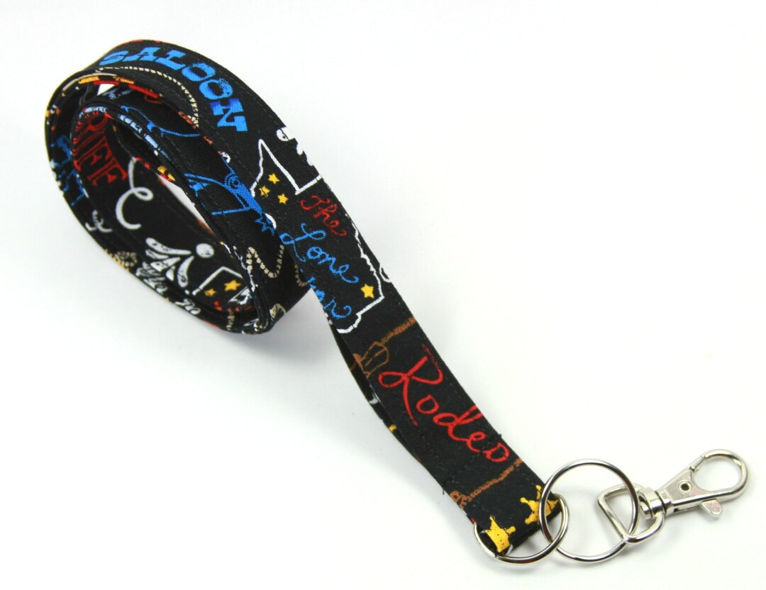 RODEO Fabric Lanyard, Horses Badge Holder, Texas Badge Holder, Rodeo ...