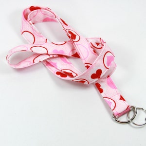 HEART Fabric Lanyard, Valentine Lanyard, Heart Lanyard, Fabric Lanyard ...