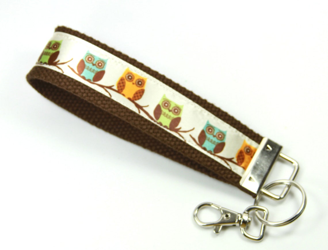 OWL Fabric Key Fob Owl Key Chain Owl Key Fob Owl Wristlet - Etsy