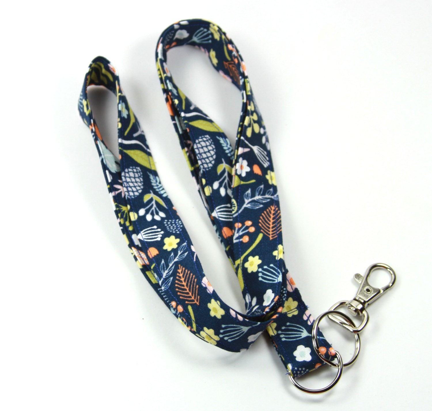 FLORAL Fabric Lanyard Flower badge Holder Spring lanyard | Etsy
