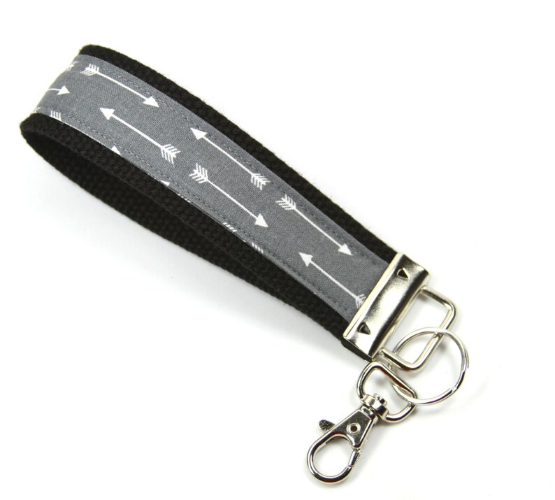 ARROWS Fabric Key Fob, Arrows Key Chain, Gray Arrows Key Chain, Arrows ...
