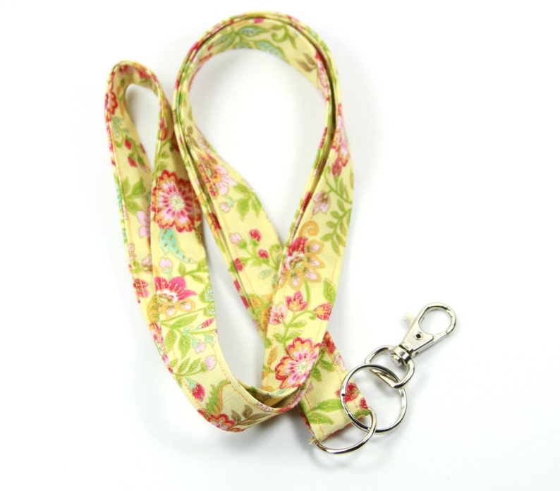 FLOWER Fabric Lanyard, Flower Badge Holder, Floral Lanyard, Floral ...