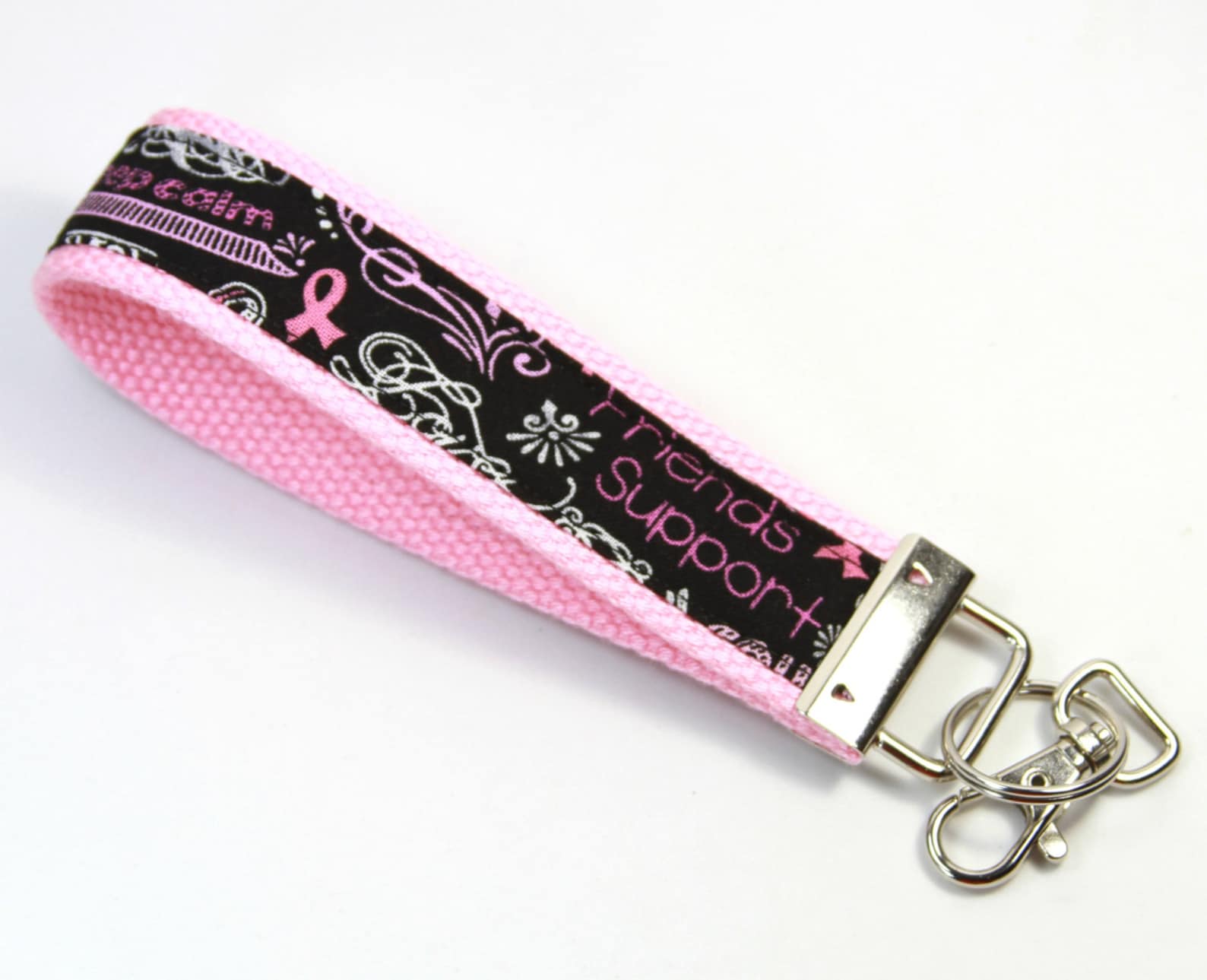 PINK RIBBON Fabric Key Chain Fabric Key Fob Breast Cancer - Etsy