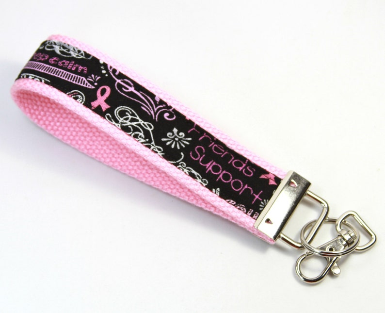 PINK RIBBON Fabric Key Chain Fabric Key Fob Breast Cancer - Etsy