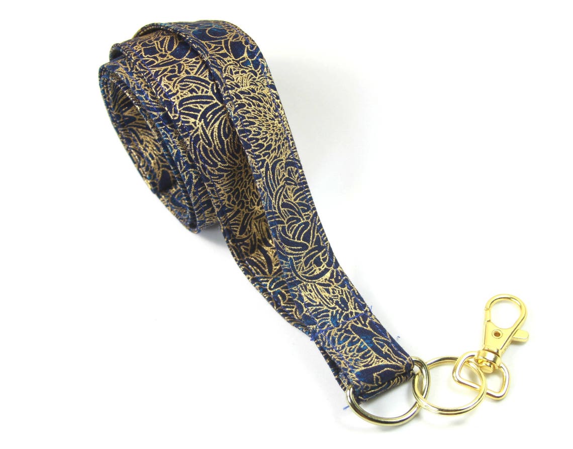 GOLDEN Fabric Lanyard Fabric Badge Holder Golden Lanyard | Etsy