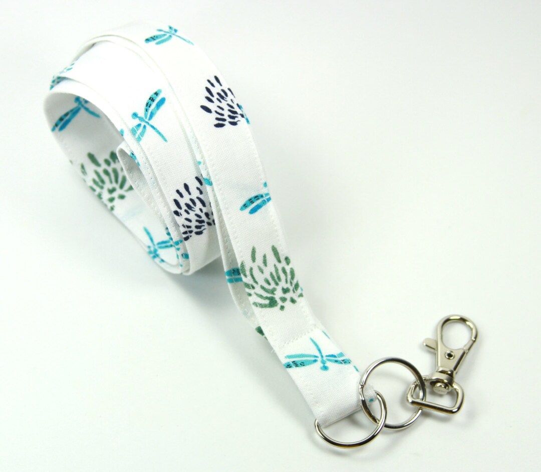 DRAGONFLY Fabric Lanyard, Dragon Fly Lanyard, Dragonfly Badge Holder ...