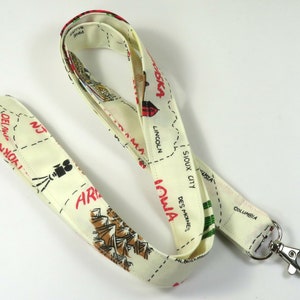 STATES Fabric Lanyard, States Capital Design Badge Holder, USA States ...