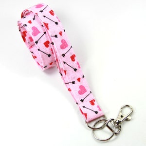 ARROWS Fabric Lanyard, Heart Arrows Lanyard, Heart Badge Holder, Love ...