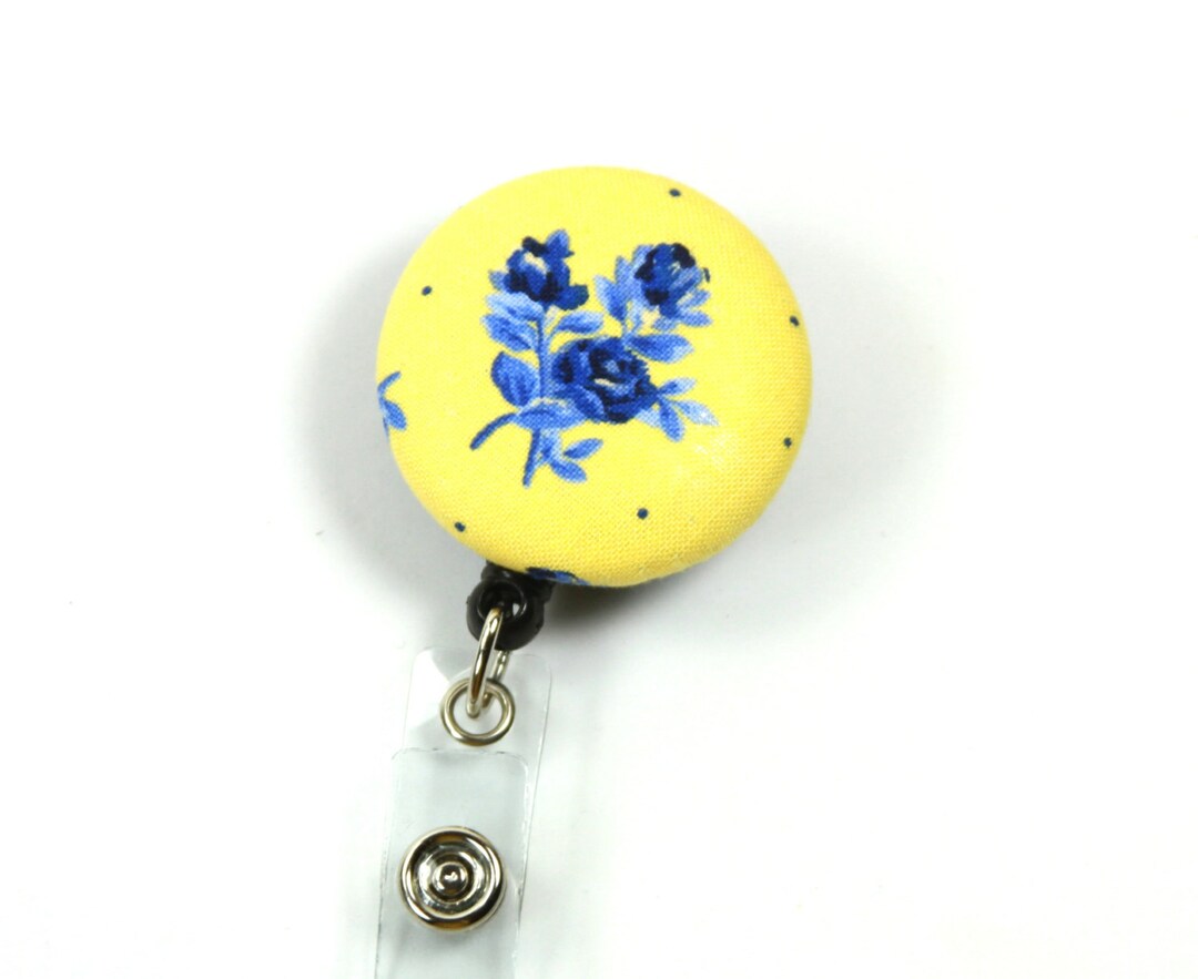 ROSES Fabric Button Reel, Retractable Badge Reel, Fabric Button Reel ...