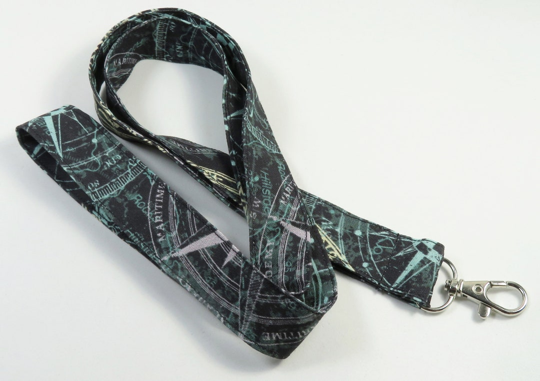 COMPASS Fabric Lanyard, Compass Design Badge Holder, Men Lanyard, Mens ...
