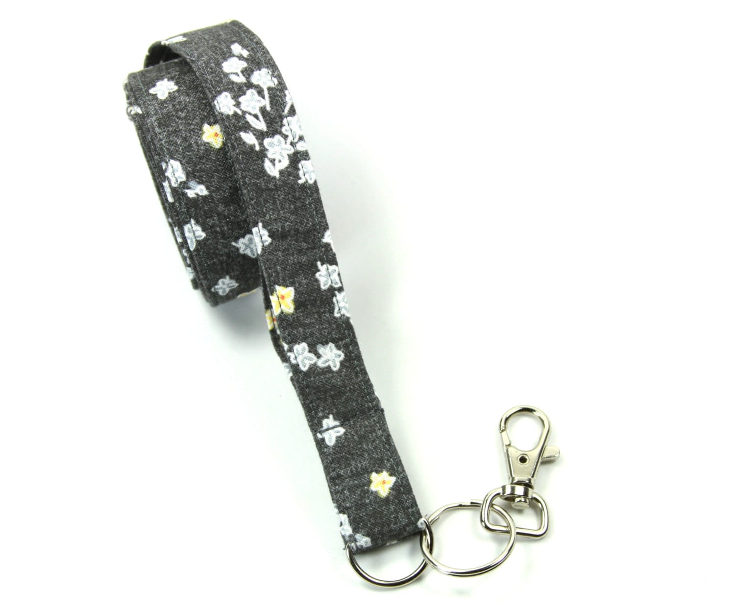 Gray Fabric Lanyard titular de la insignia gris gris y - Etsy España