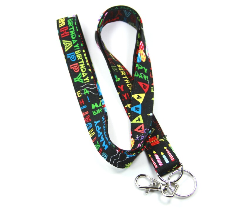 WISH Fabric Lanyard, Happy Birthday Badge Holder, Happy Birthday ...