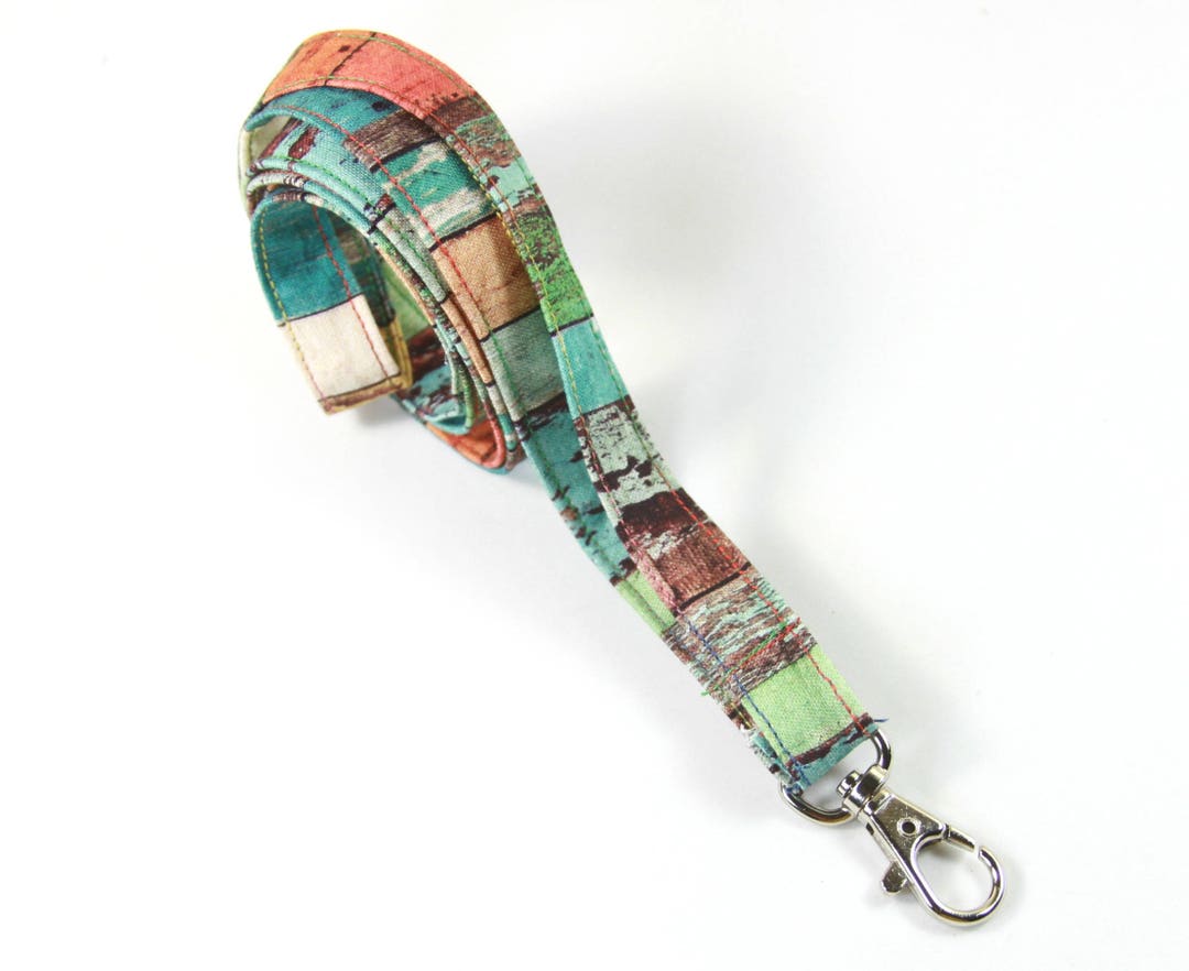 VINTAGE Fabric Lanyard, Colorful Lanyard, Fabric Lanyard, Shabby Chic ...