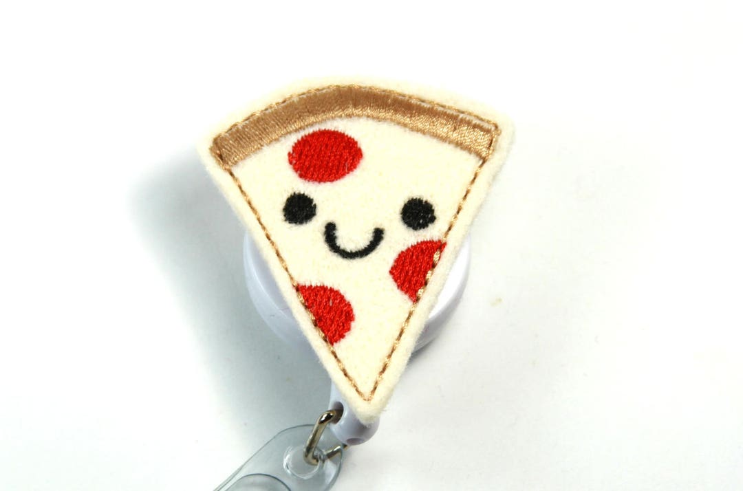 PIZZA SLICE Felt Badge Reel, Chefs Badge Reel, Pizza Badge Reel, Pizza ...