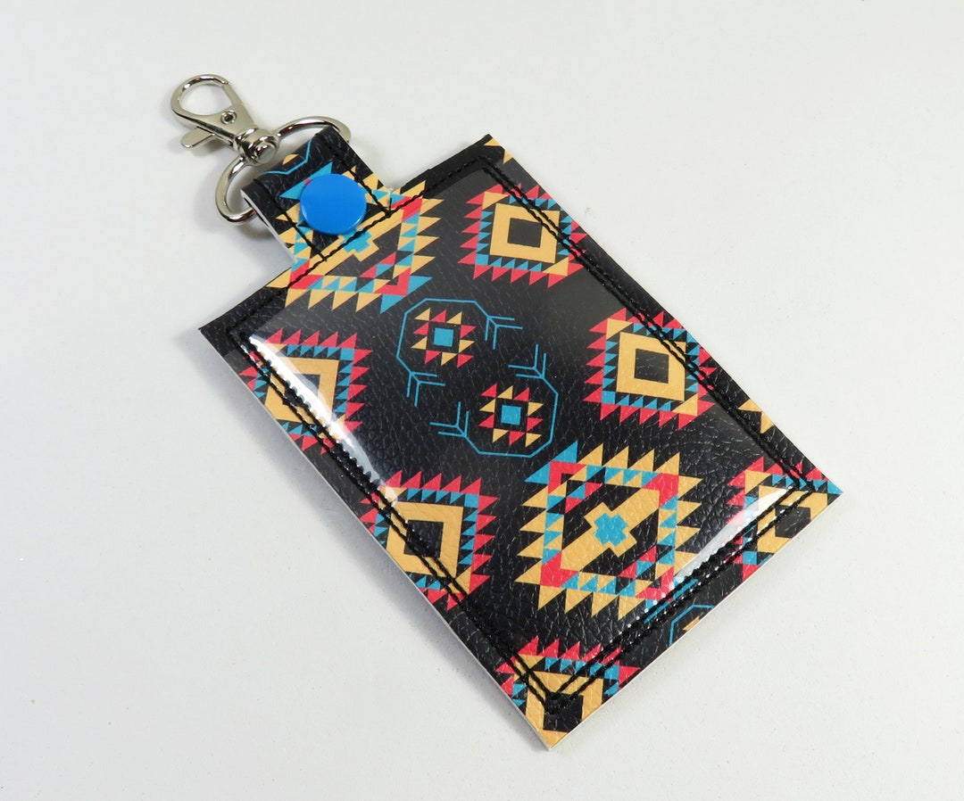 AZTEC Design Badge Holder, Vinyl Badge Holder, Native Design Badge ...