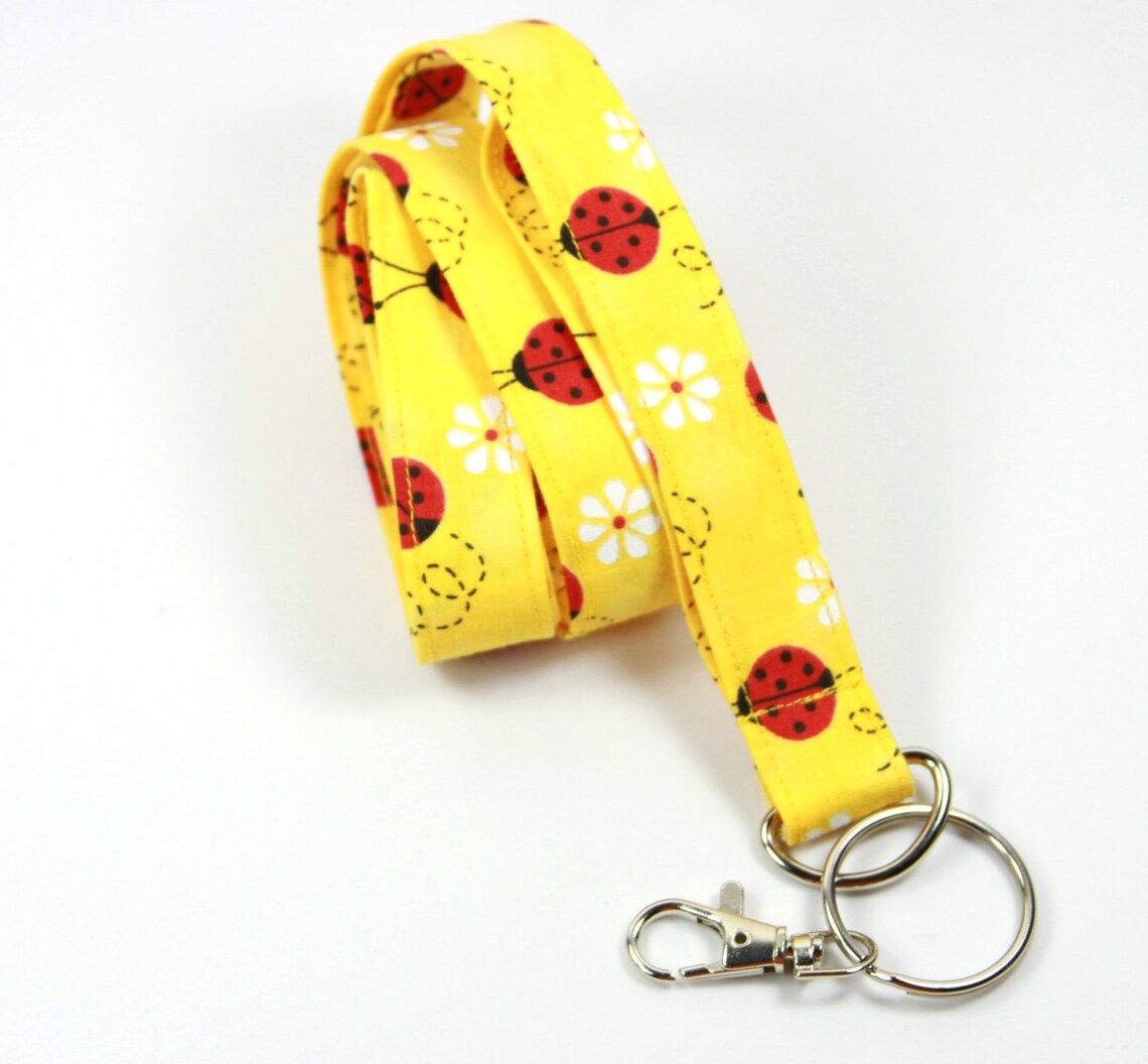 LADY BUG Fabric Lanyard Fabric Lanyard Ladybug Lanyard - Etsy
