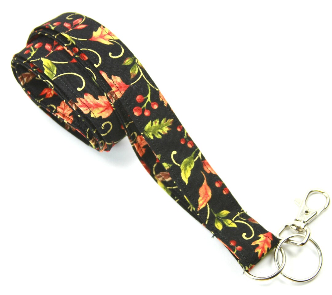 AUTUMN Leaves Badge Holder Harvest Lanyard Fall Badge - Etsy