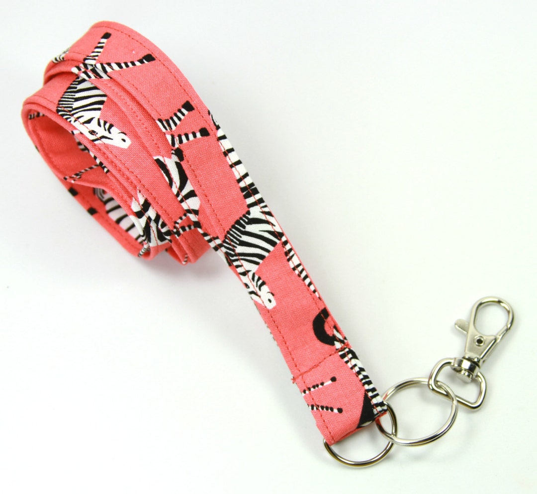 ZEBRA Fabric Lanyard, Zebra Badge Holder, Black and White Zebra Lanyard ...