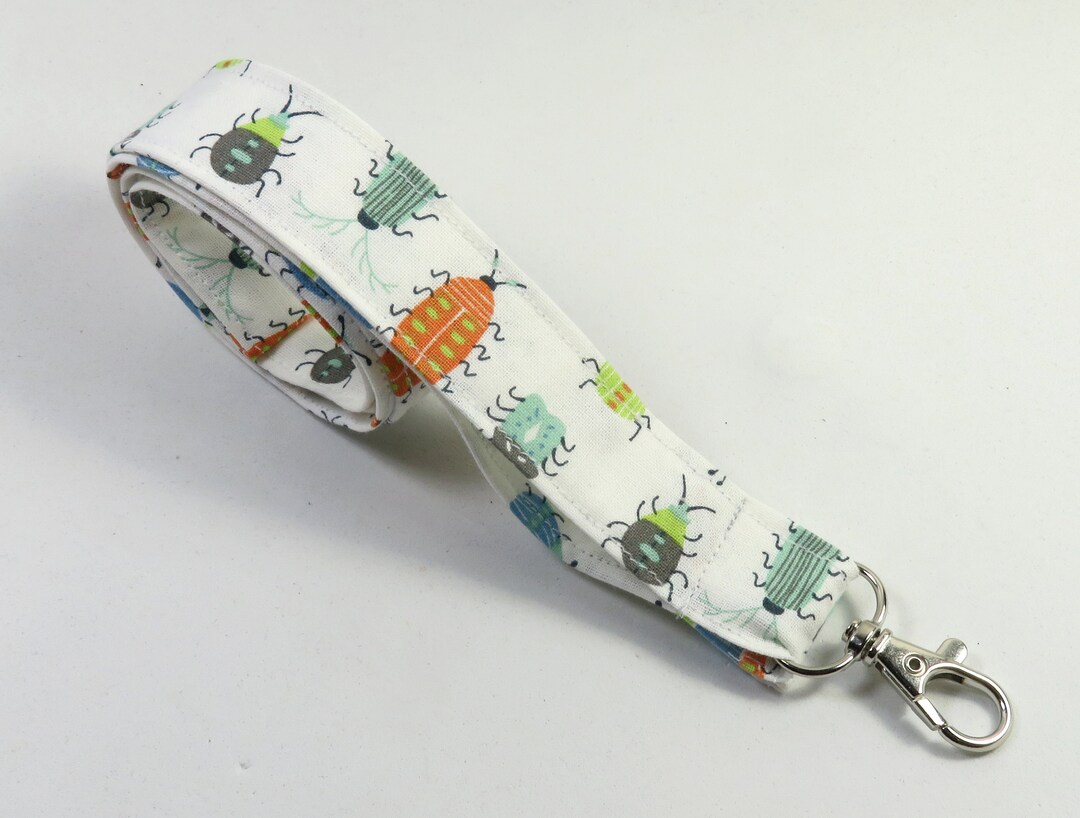 BUGS Fabric Lanyard, Fabric Badge Holder, Bugs Lanyard, Gift for Her ...