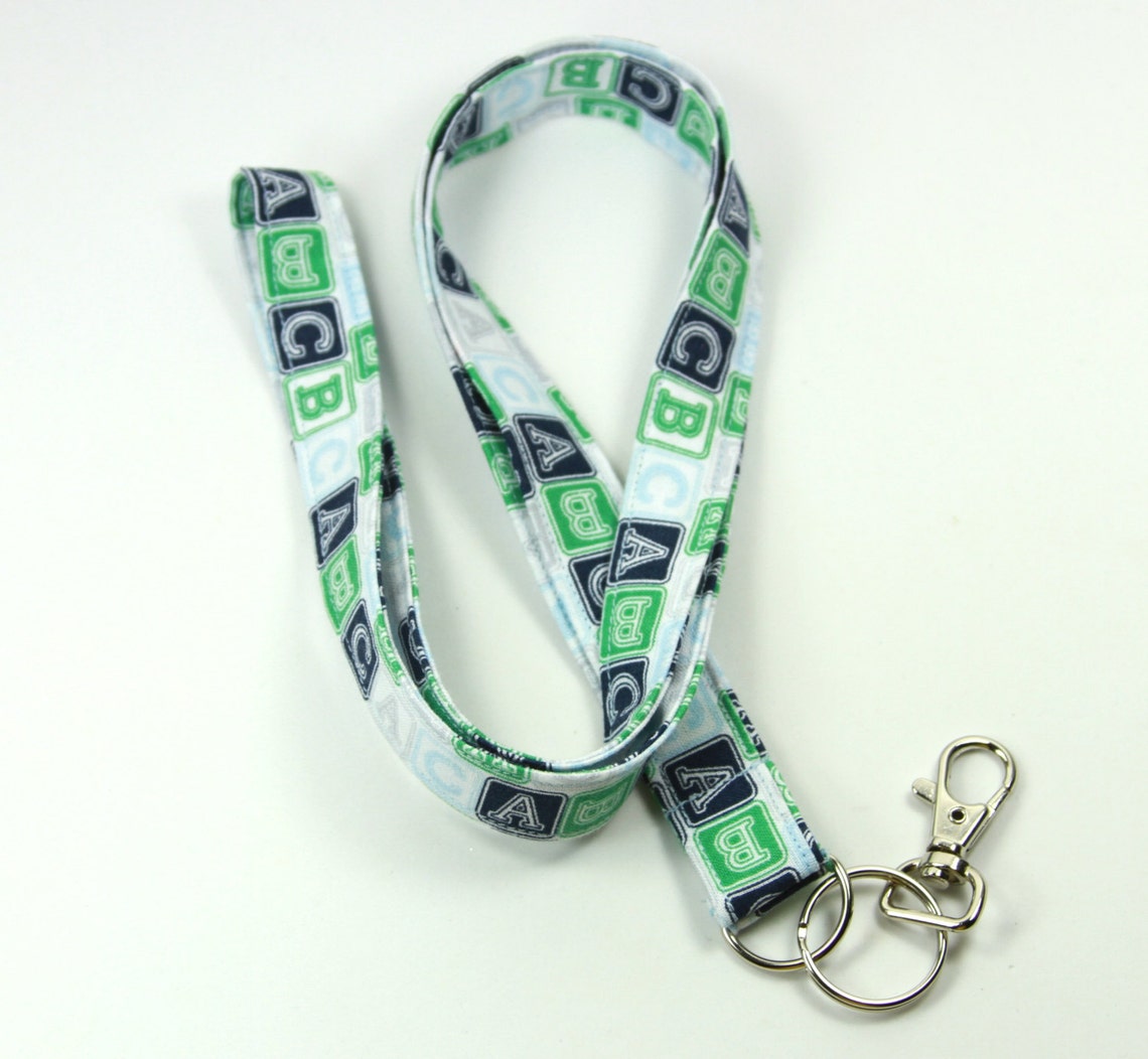 ALPHABETS Fabric Lanyard ABC Fabric Badge Holder Alphabet | Etsy
