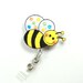 BEE Felt Badge Reel, Bee Lanyard, Humming Bee Badge Holder, Humming Bee ...