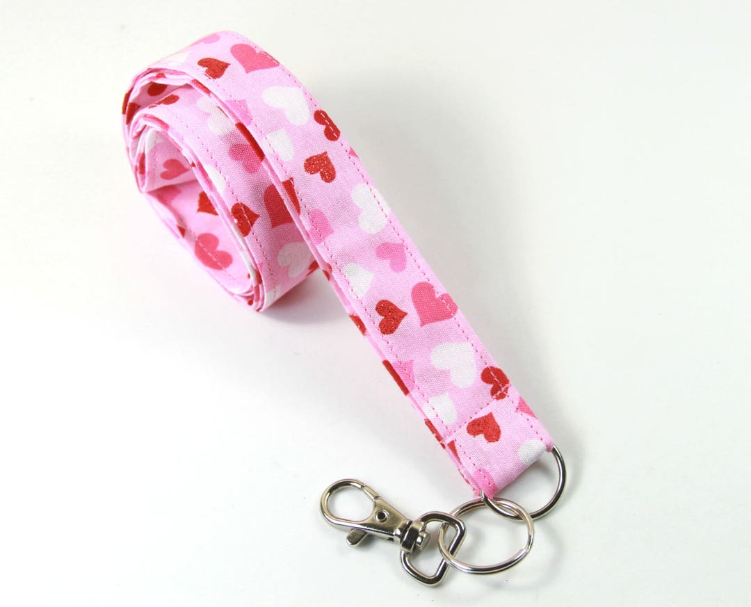 HEART Lanyard, Heart Badge Holder, Pink Heart Lanyard, Valentine ...