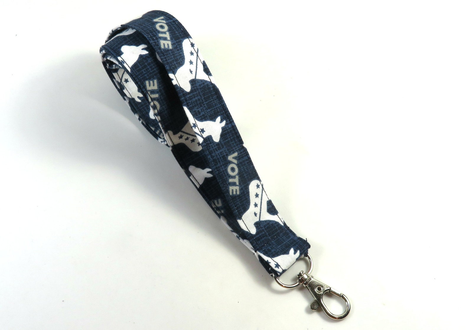 POLITICS fabric lanyard Democratic design badge holder | Etsy