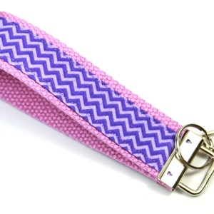 CHEVRON Fabric Key Fob, Purple Chevron Keychain, Purple Key Fob ...