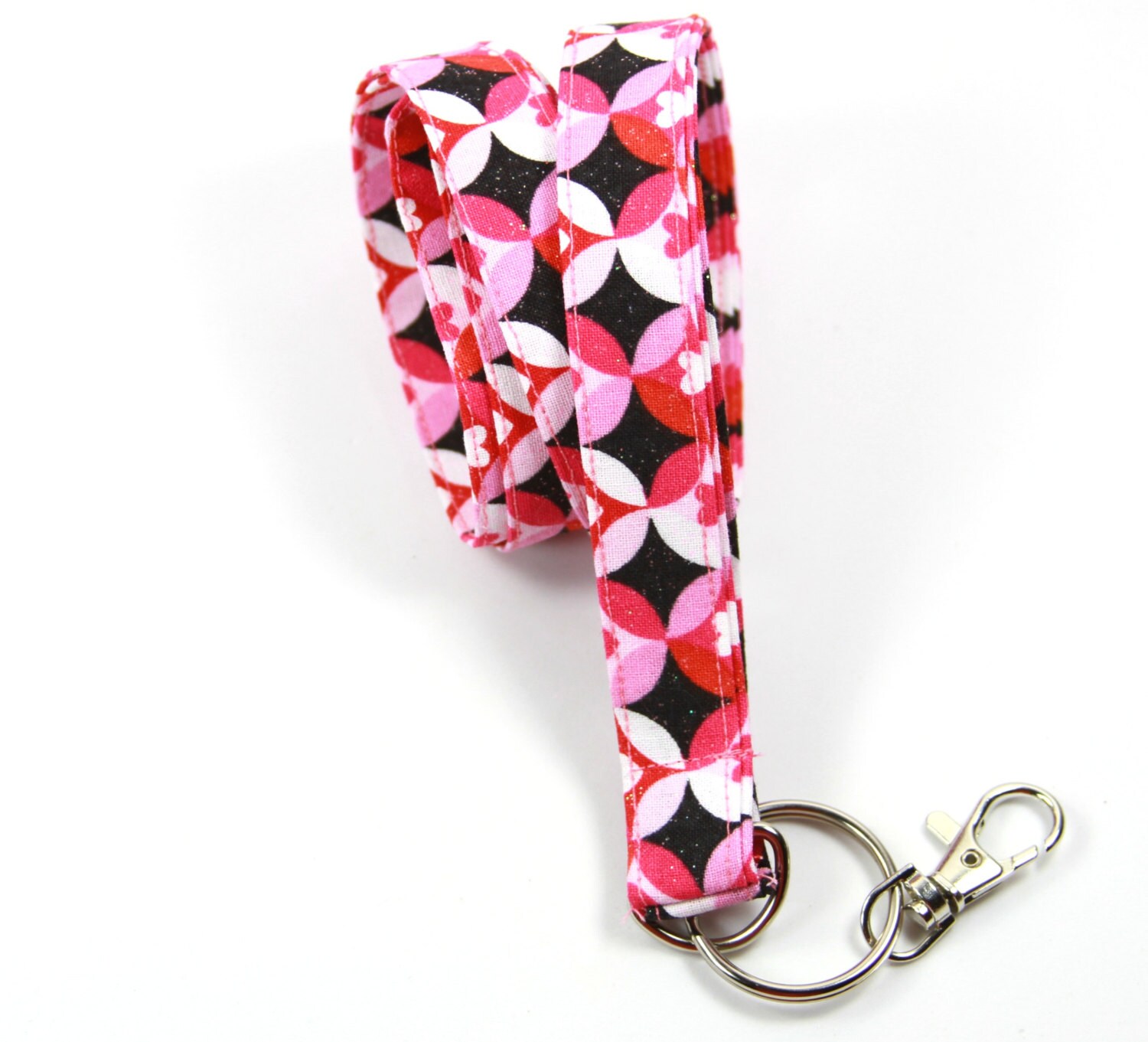 DIAMONDS AND HEARTS Fabric Lanyard Hearts Lanyard Fabric - Etsy