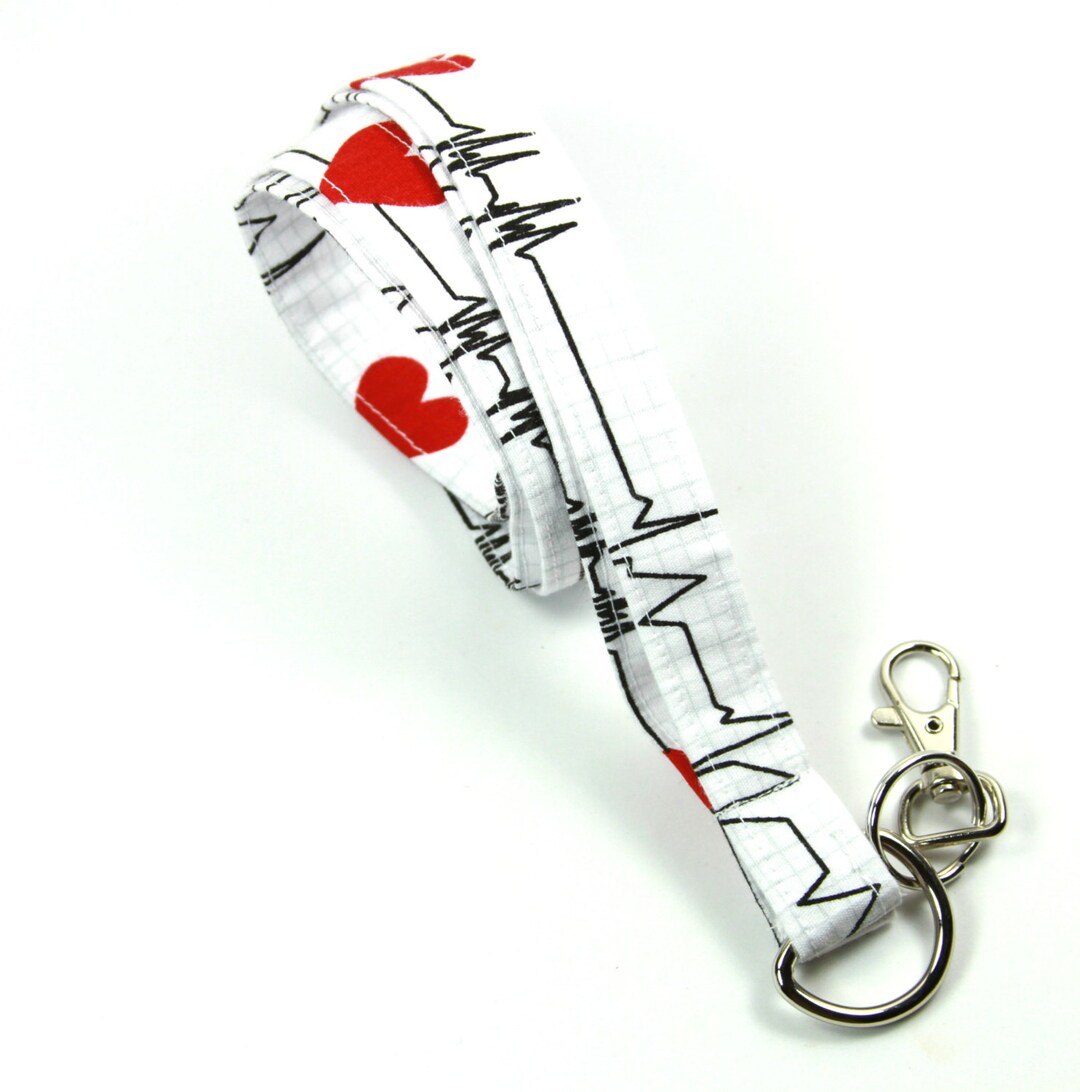 BEATS Fabric Lanyard, EKG Heart Fabric Lanyard, Medical Lanyard, Nurses ...