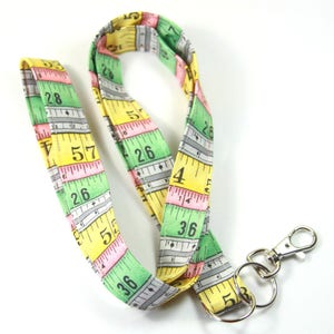 MEASURING TAPE Fabric Lanyard, Measuring Tape Badge Holder, Measuring ...