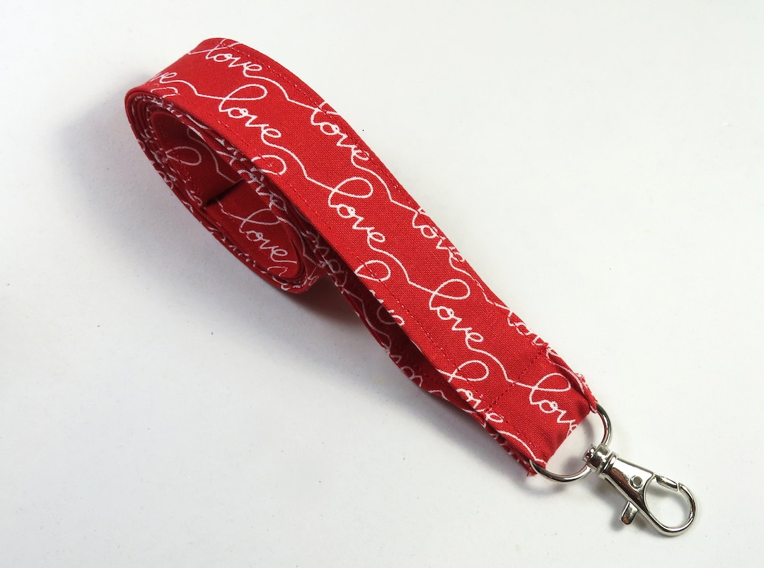 LOVE Fabric Lanyard, Love Badge Holder, Beautiful Valentine Lanyard ...