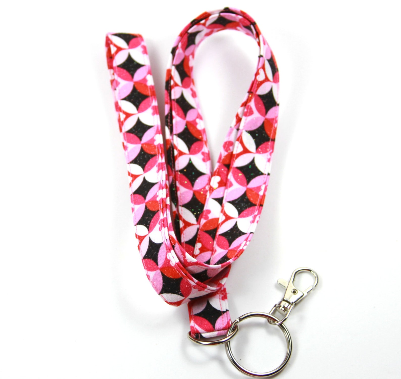 DIAMONDS AND HEARTS Fabric Lanyard Hearts Lanyard Fabric - Etsy