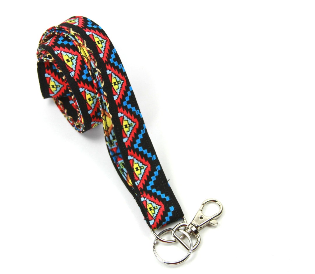 DIAMONDS Fabric Lanyard, Diamond Design Fabric Badge Holder, Multi ...
