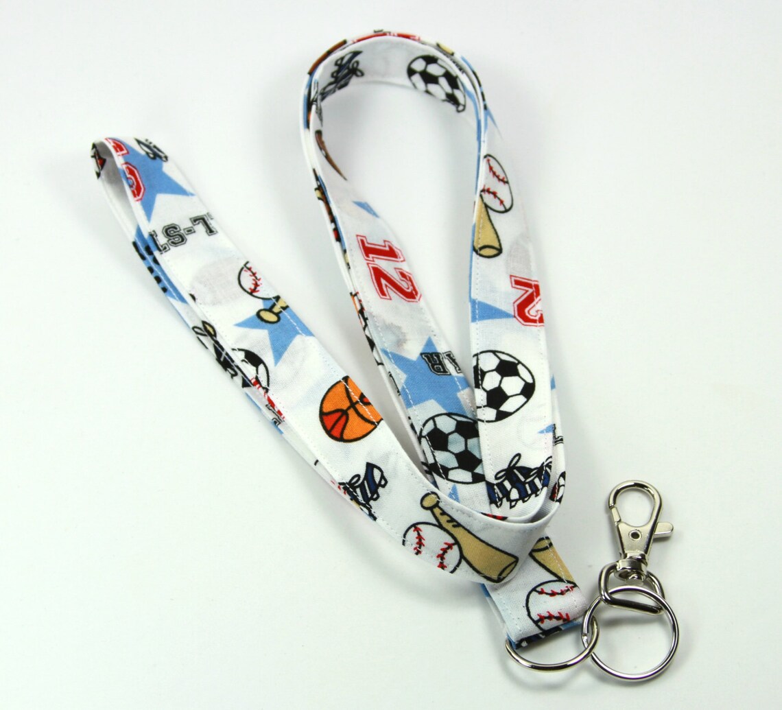 SPORTS Fabric Lanyard, Baseball Lanyard, Sports Badge Holder, Game ...