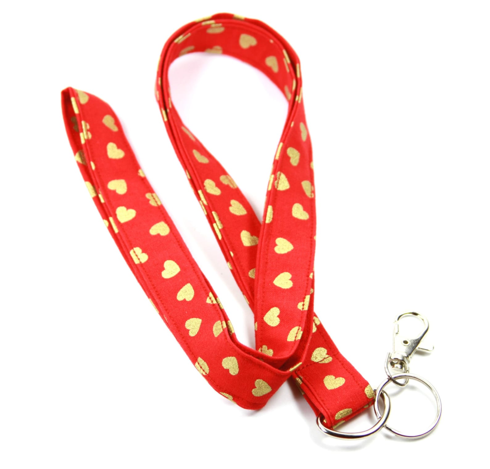 HEART Fabric Lanyard Red Heart Fabric Lanyard Red Heart | Etsy