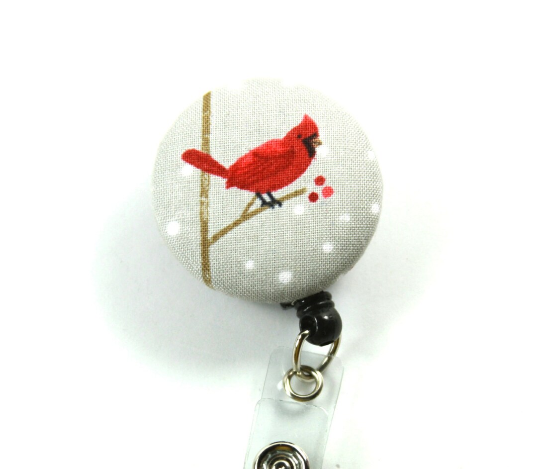 CARDINAL Fabric Badge Reel, Red Bird Reel, Retractable Badge Reel ...